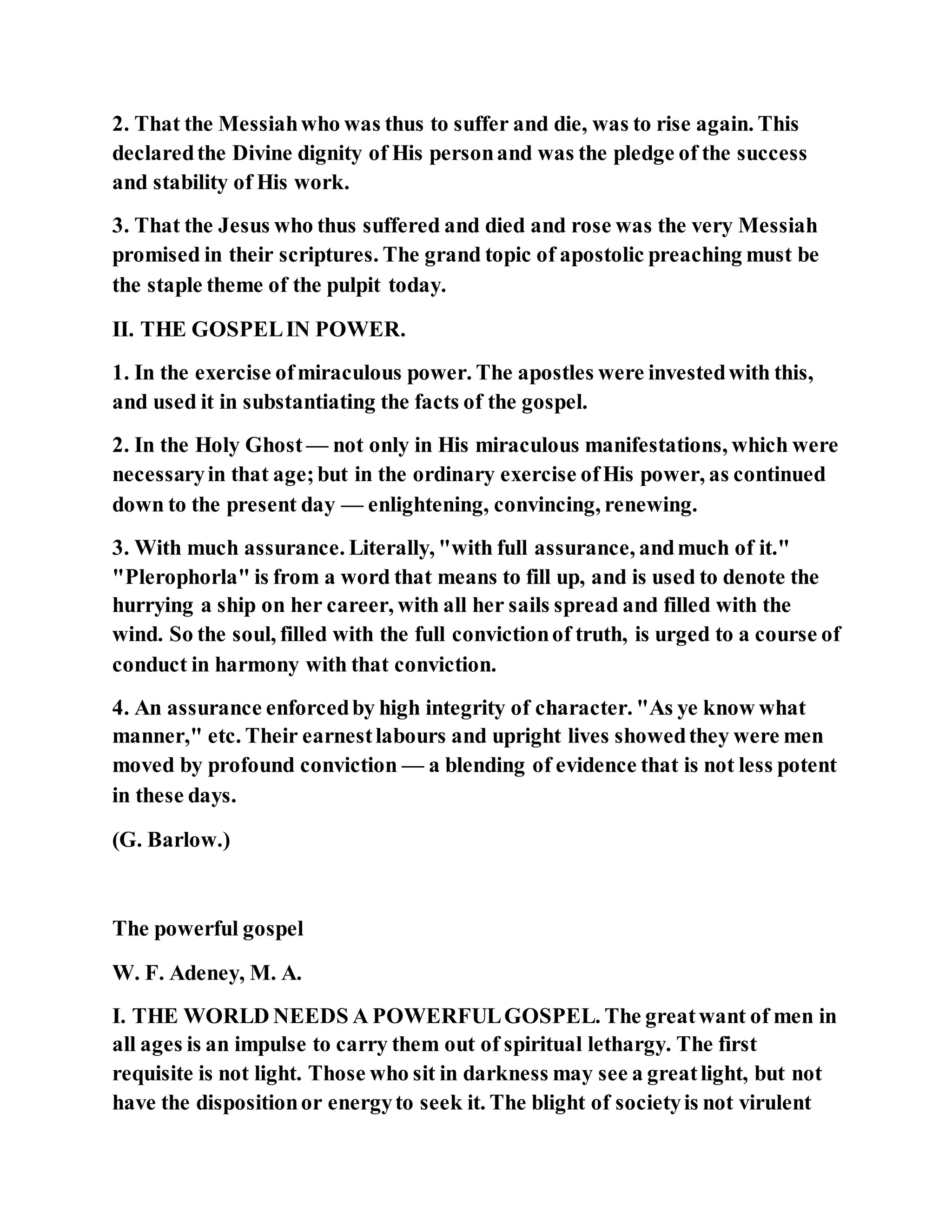 The holy spirit and the gospel | DOCX