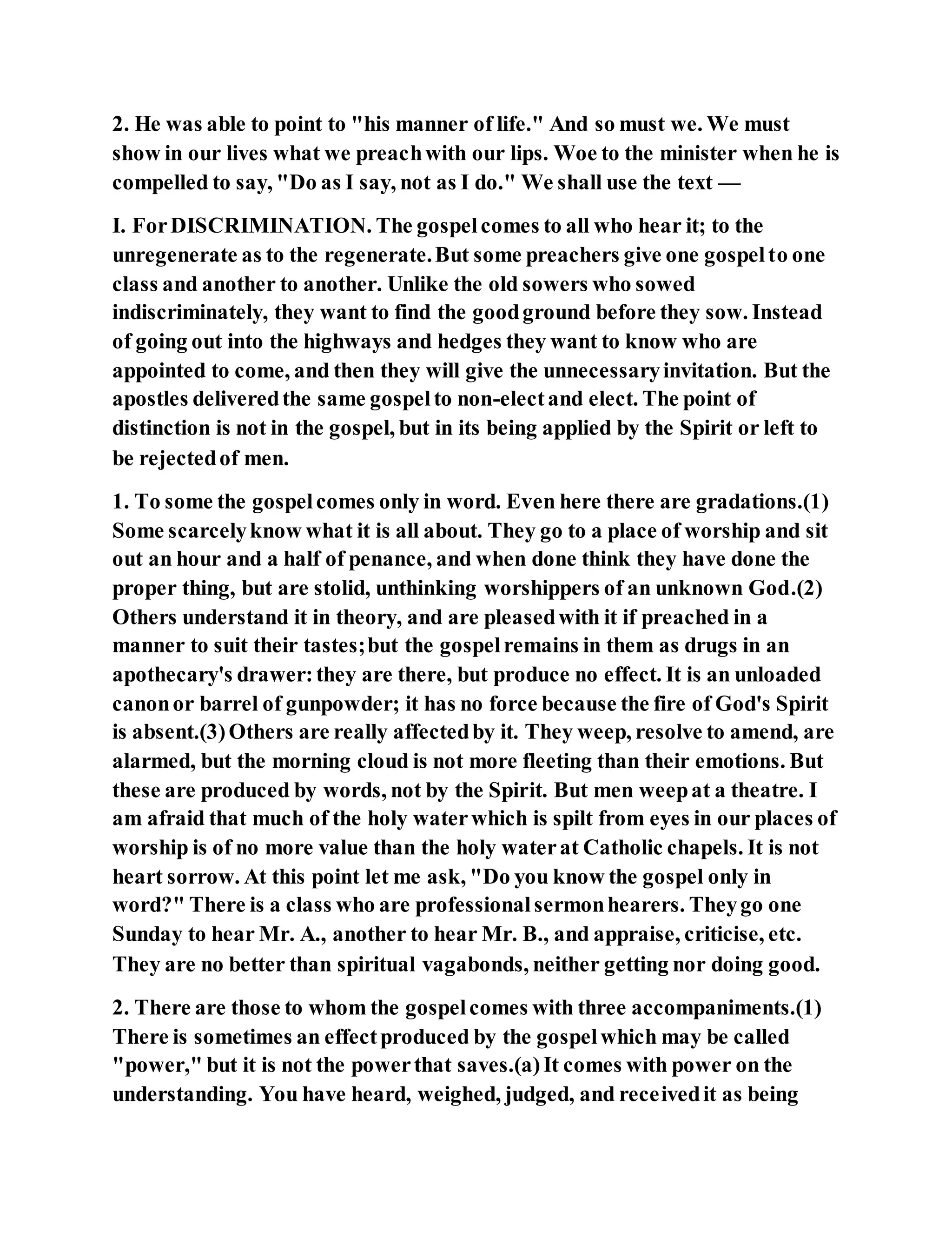 The holy spirit and the gospel | DOCX