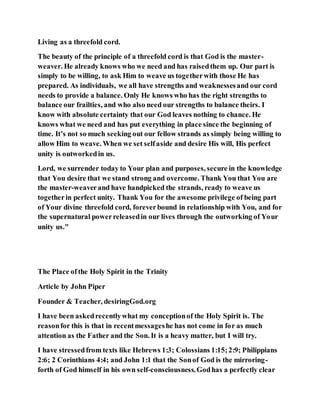 The holy spirit and the trinity | DOCX