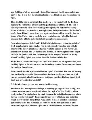 The holy spirit and the trinity | DOCX