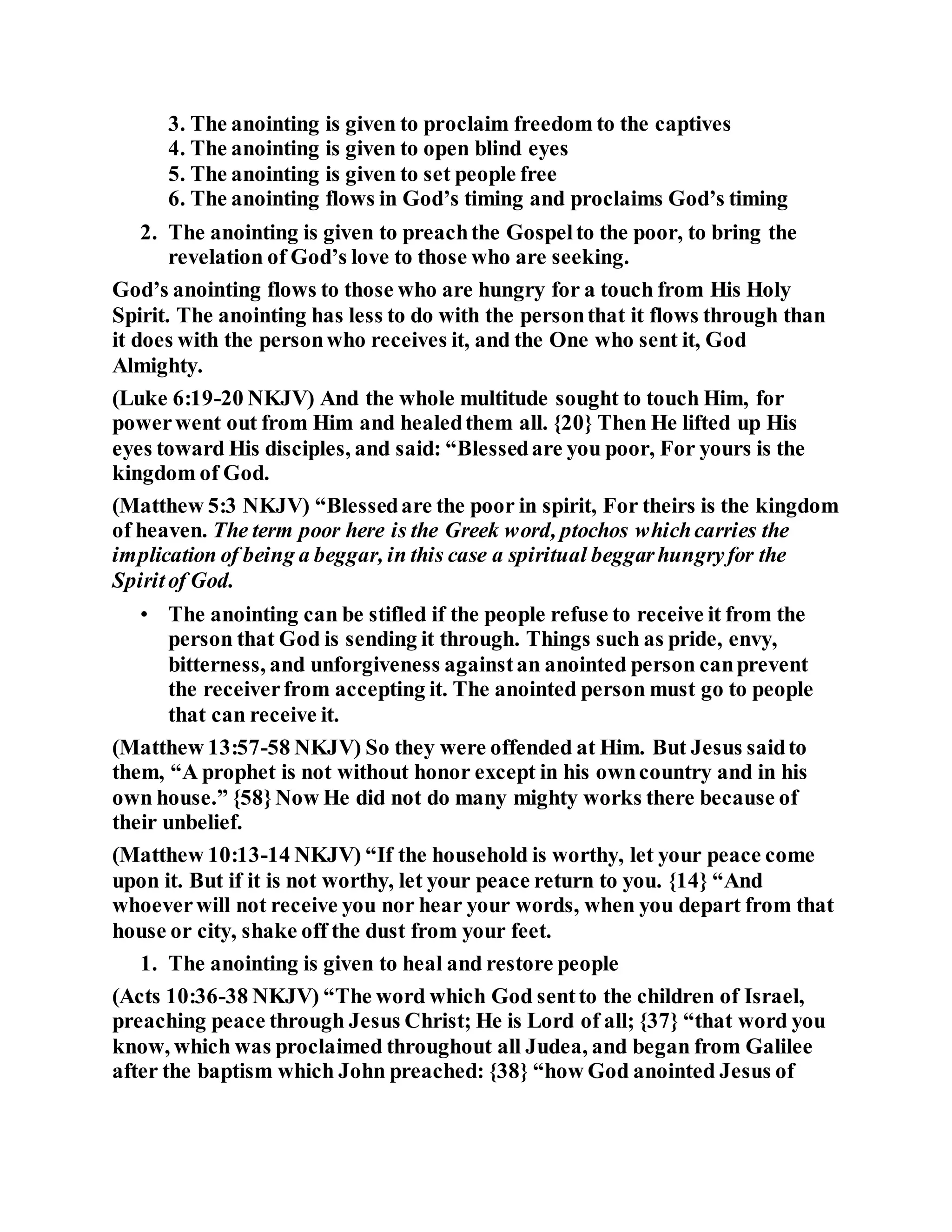 The holy spirit anointing | DOCX | Christianity | Religion & Spirituality