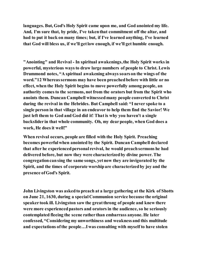 The holy spirit anointing | DOCX | Christianity | Religion & Spirituality