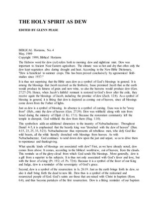 The holy spirit as dew | PDF