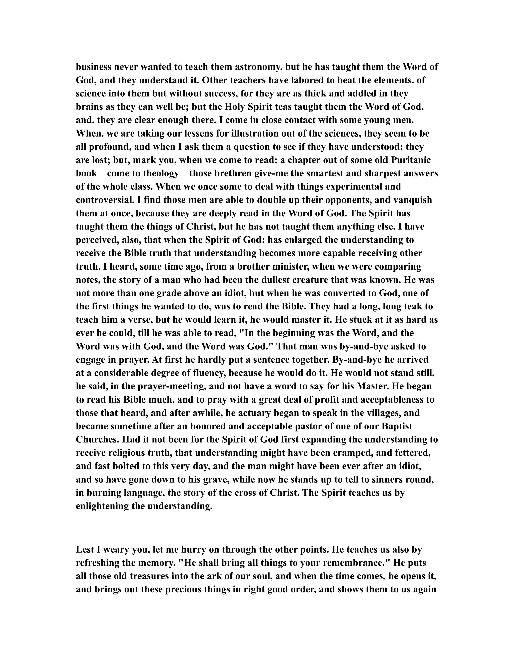 The holy spirit as teacher | RTF