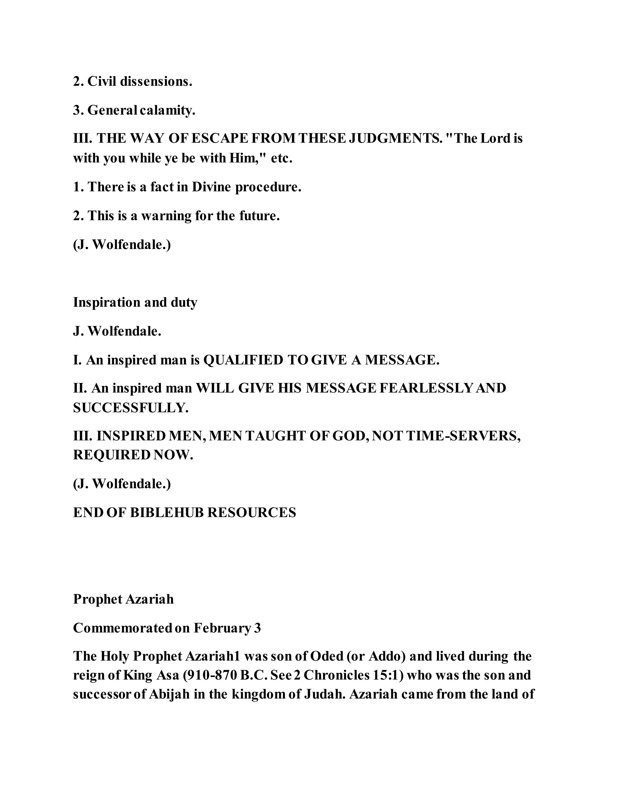 The holy spirit came upon azariah | DOCX