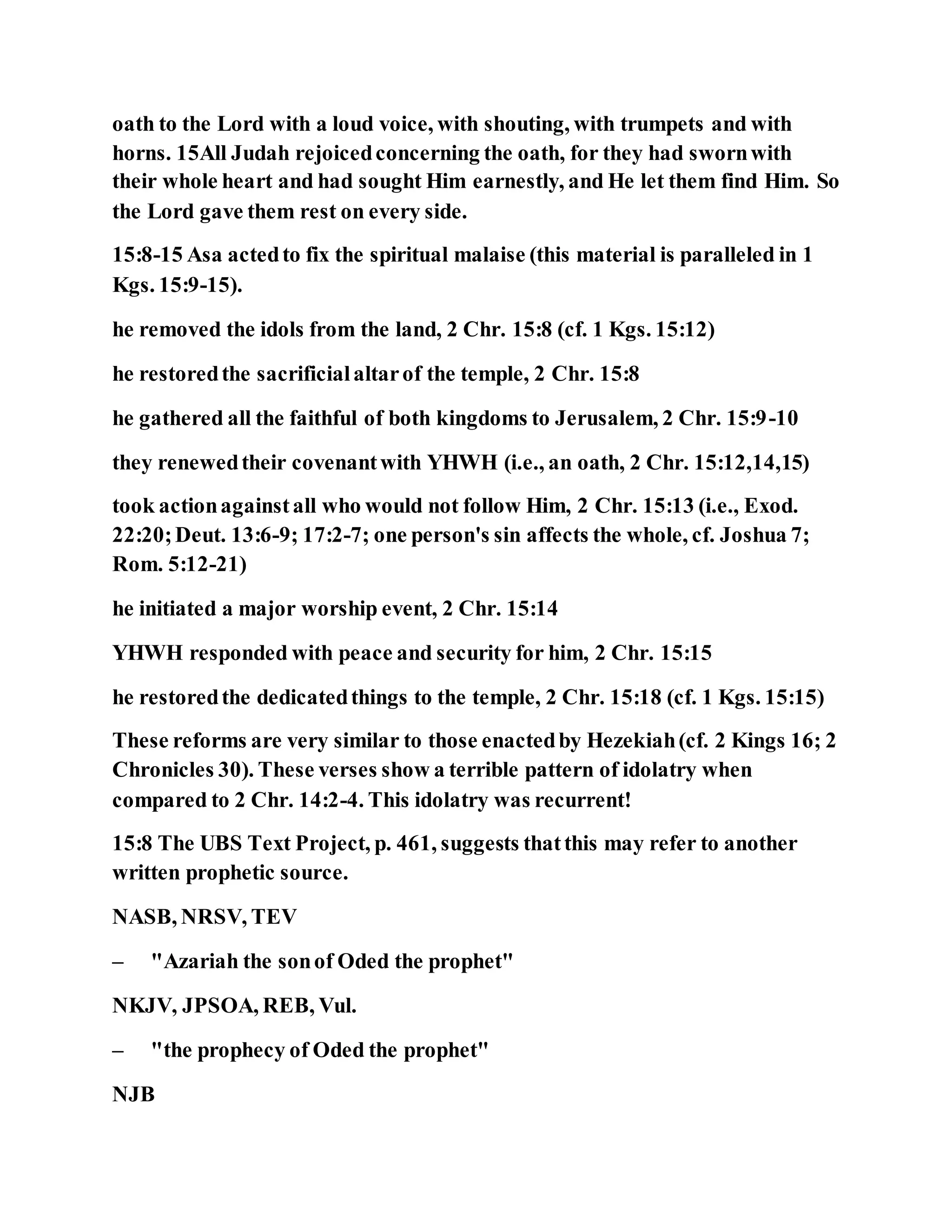 The holy spirit came upon azariah | DOCX