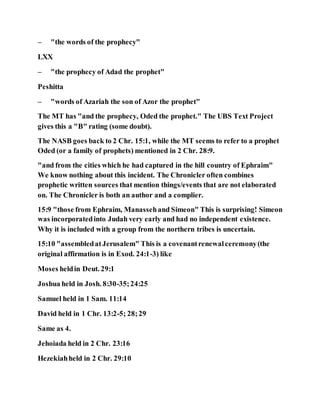 The holy spirit came upon azariah | PDF