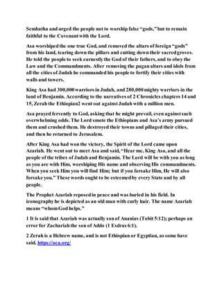 The holy spirit came upon azariah | PDF