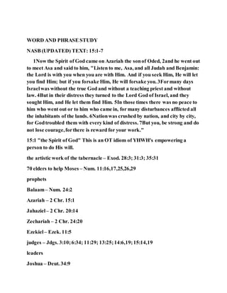 The holy spirit came upon azariah | PDF