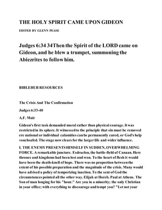 The holy spirit came upon gideon | DOCX