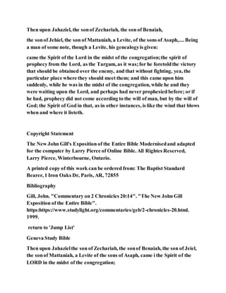 The holy spirit came upon jahaziel | DOCX