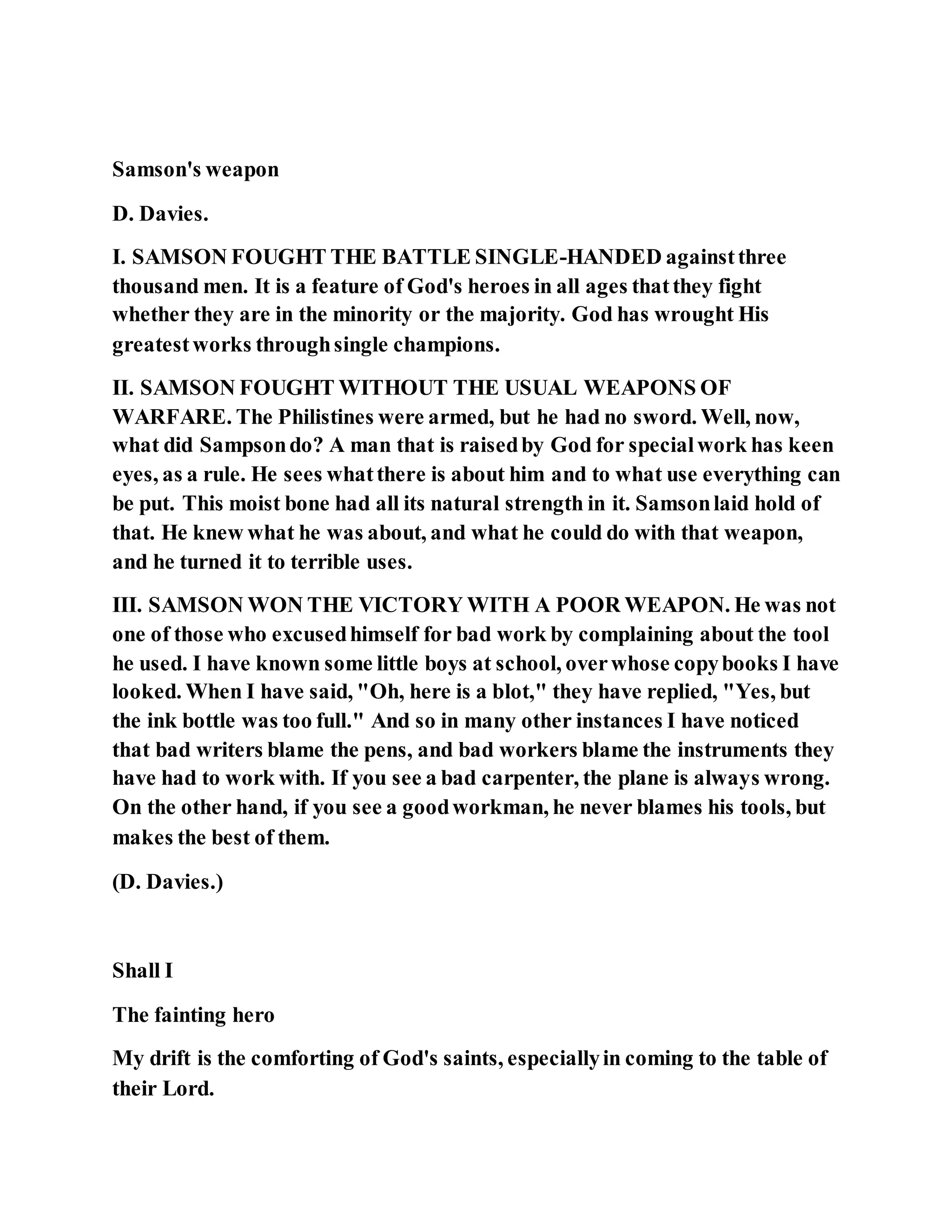 The holy spirit came upon samson | DOCX | Christianity | Religion ...