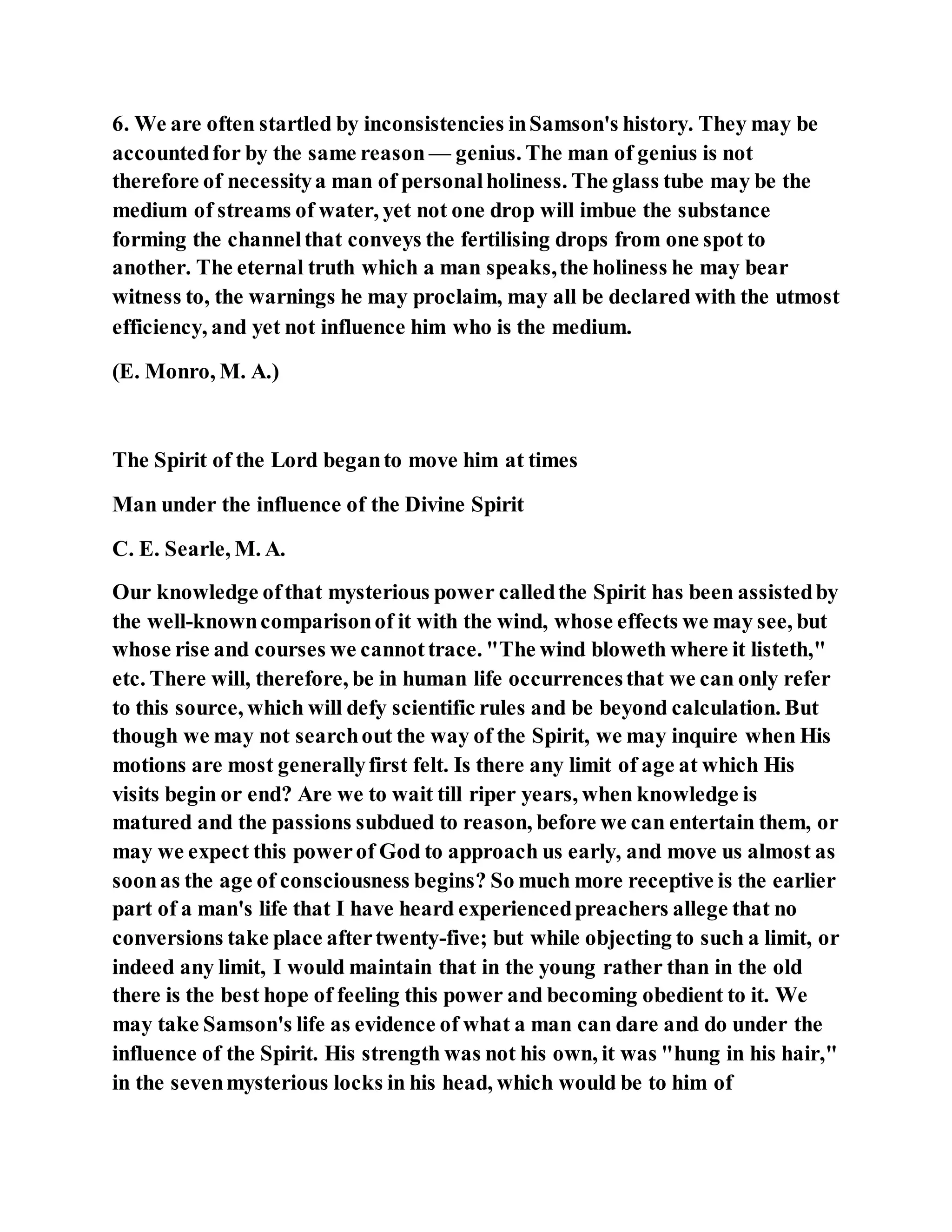 The holy spirit came upon samson | DOCX | Christianity | Religion ...