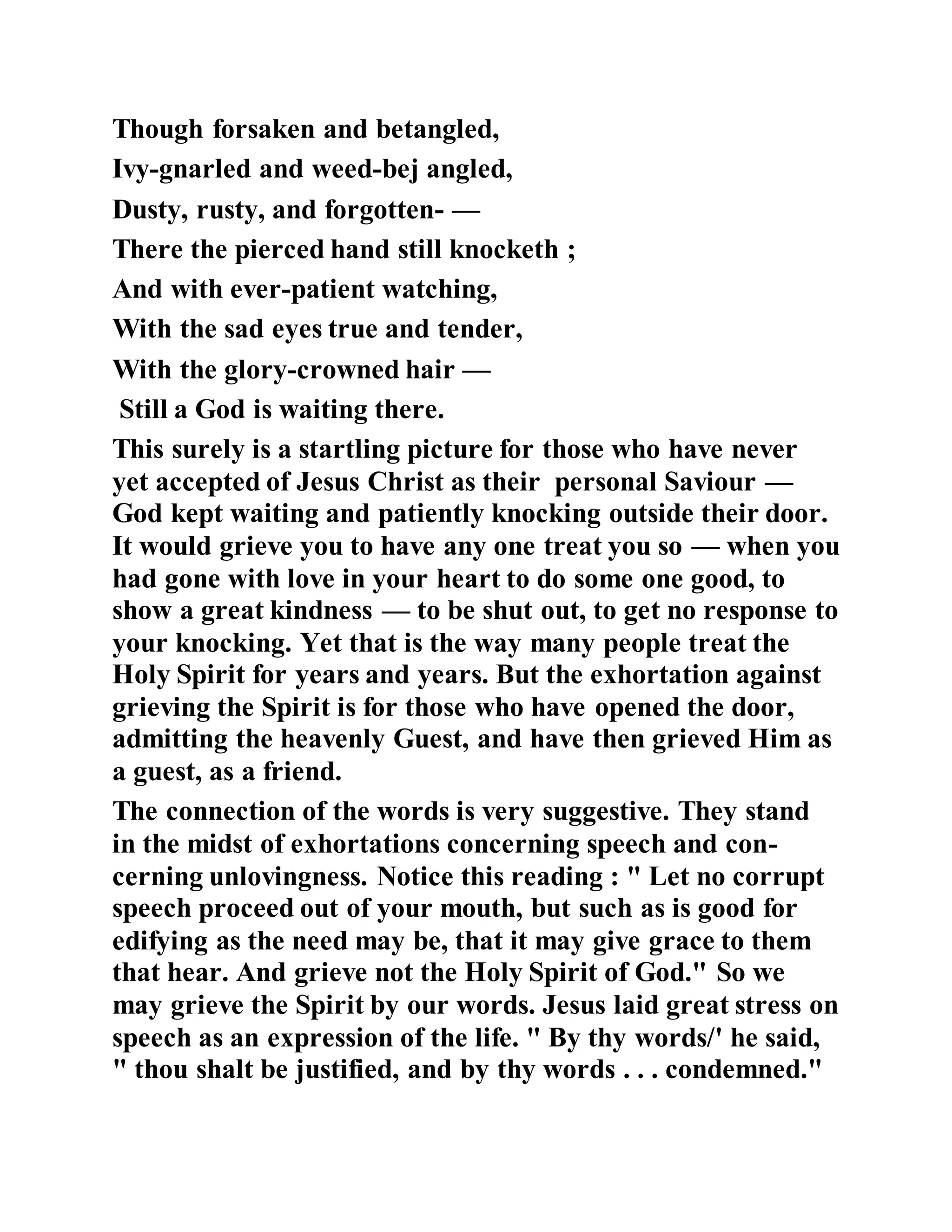 The holy spirit can be grieved | DOCX