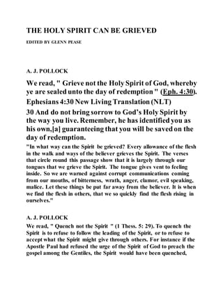 The holy spirit can be grieved | PDF