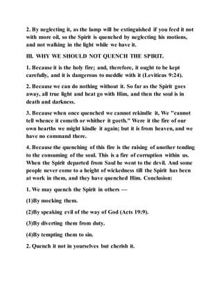 The holy spirit can be quenched | DOCX