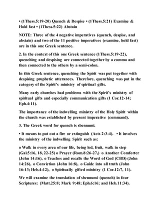 The holy spirit can be quenched | DOCX
