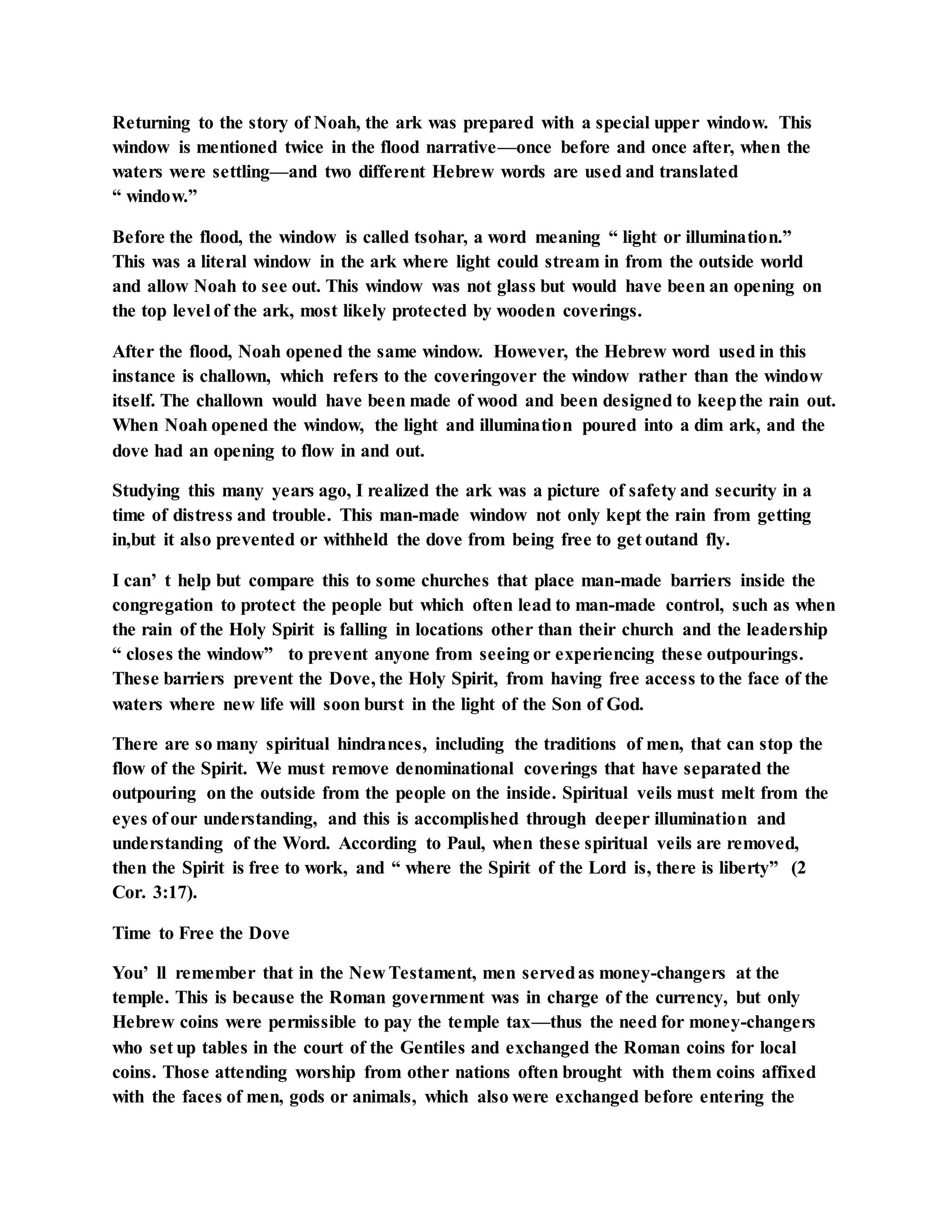The holy spirit dove | DOCX