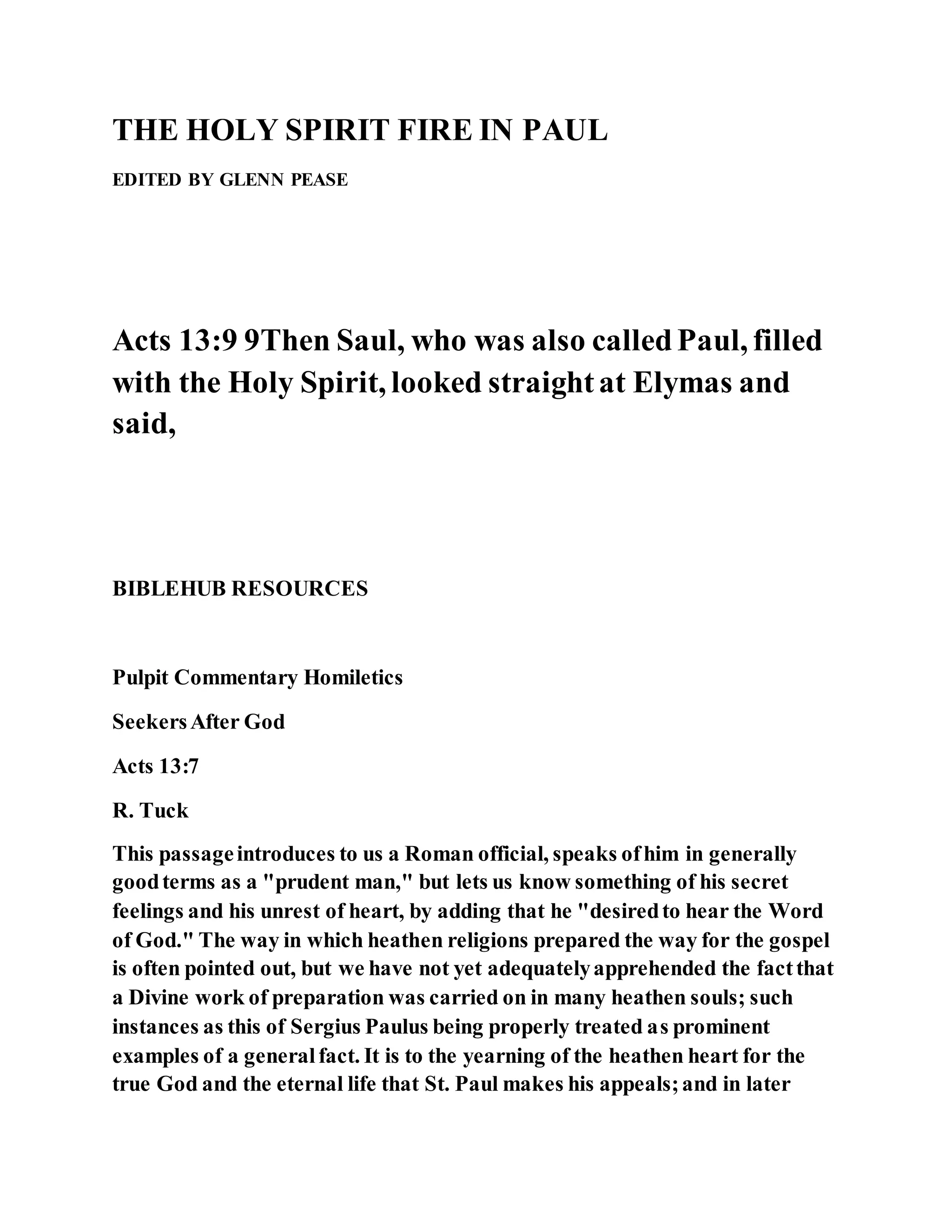 The holy spirit fire in paul | PDF