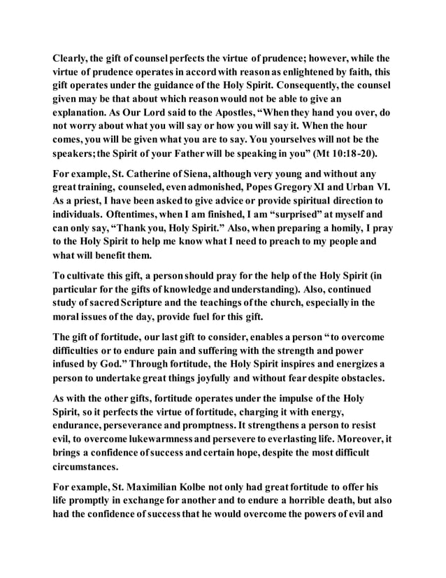 The holy spirit gift of counsel | DOCX