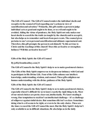 The holy spirit gift of counsel | DOCX