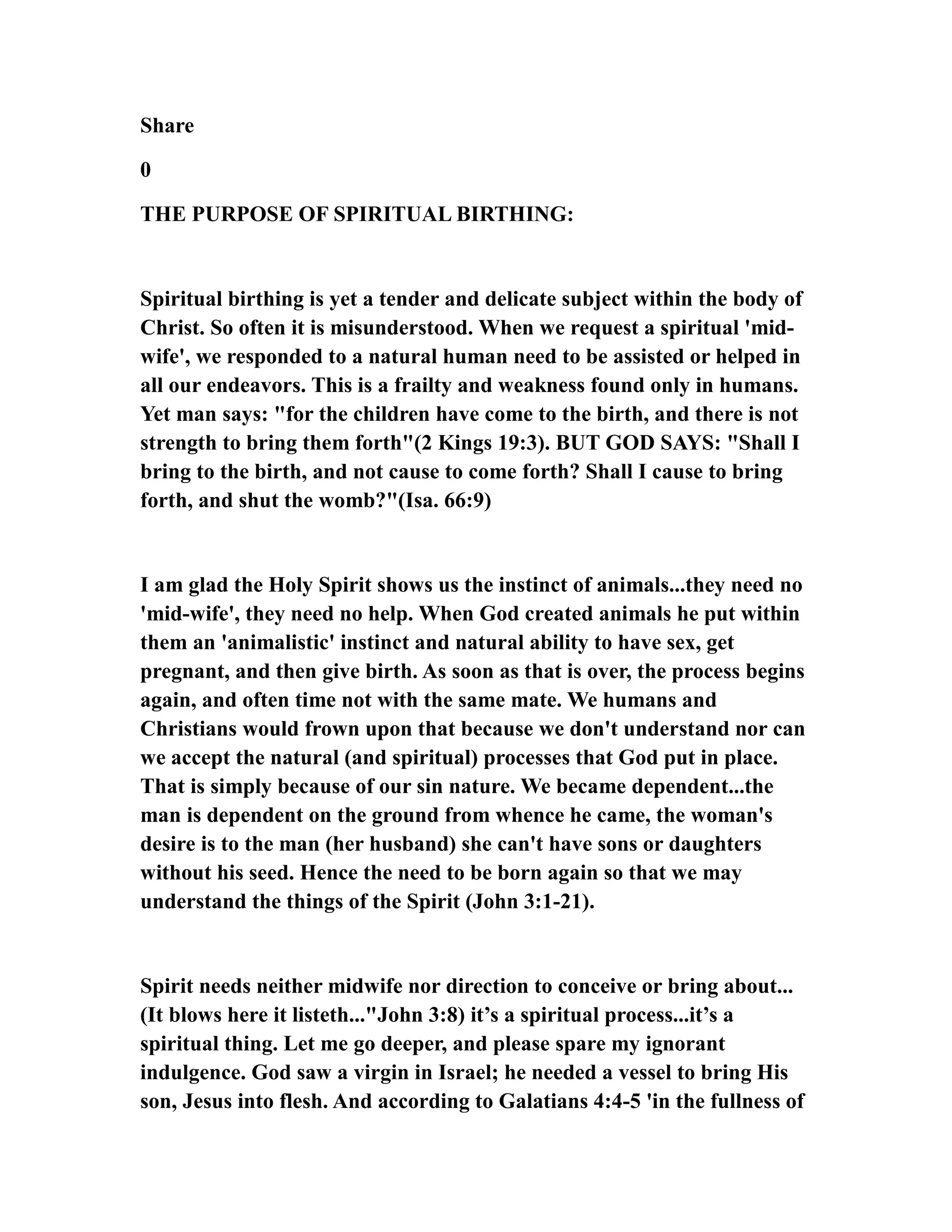 The holy spirit gives birth | RTF