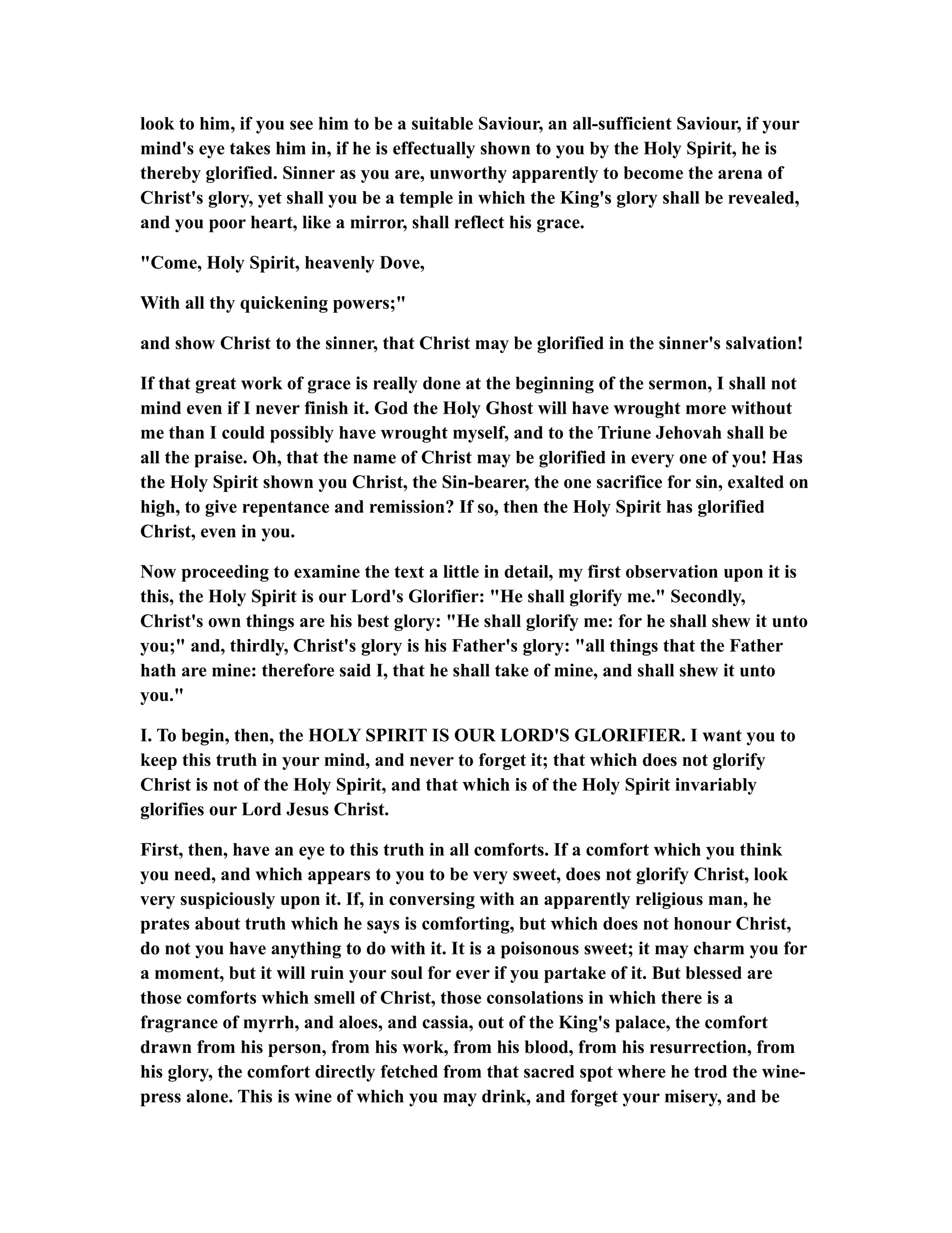 The holy spirit glorifies jesus | PDF