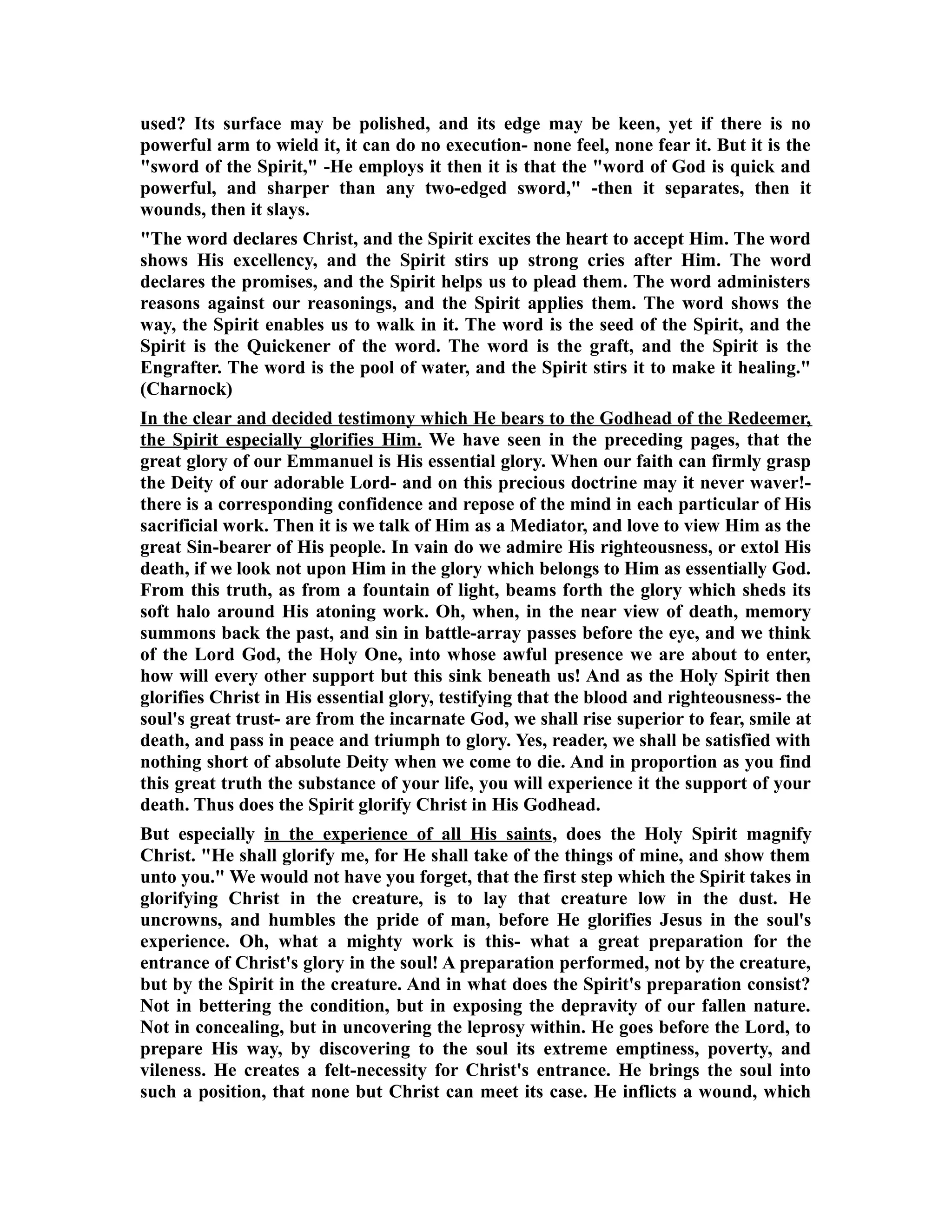 The holy spirit glorifies jesus | PDF