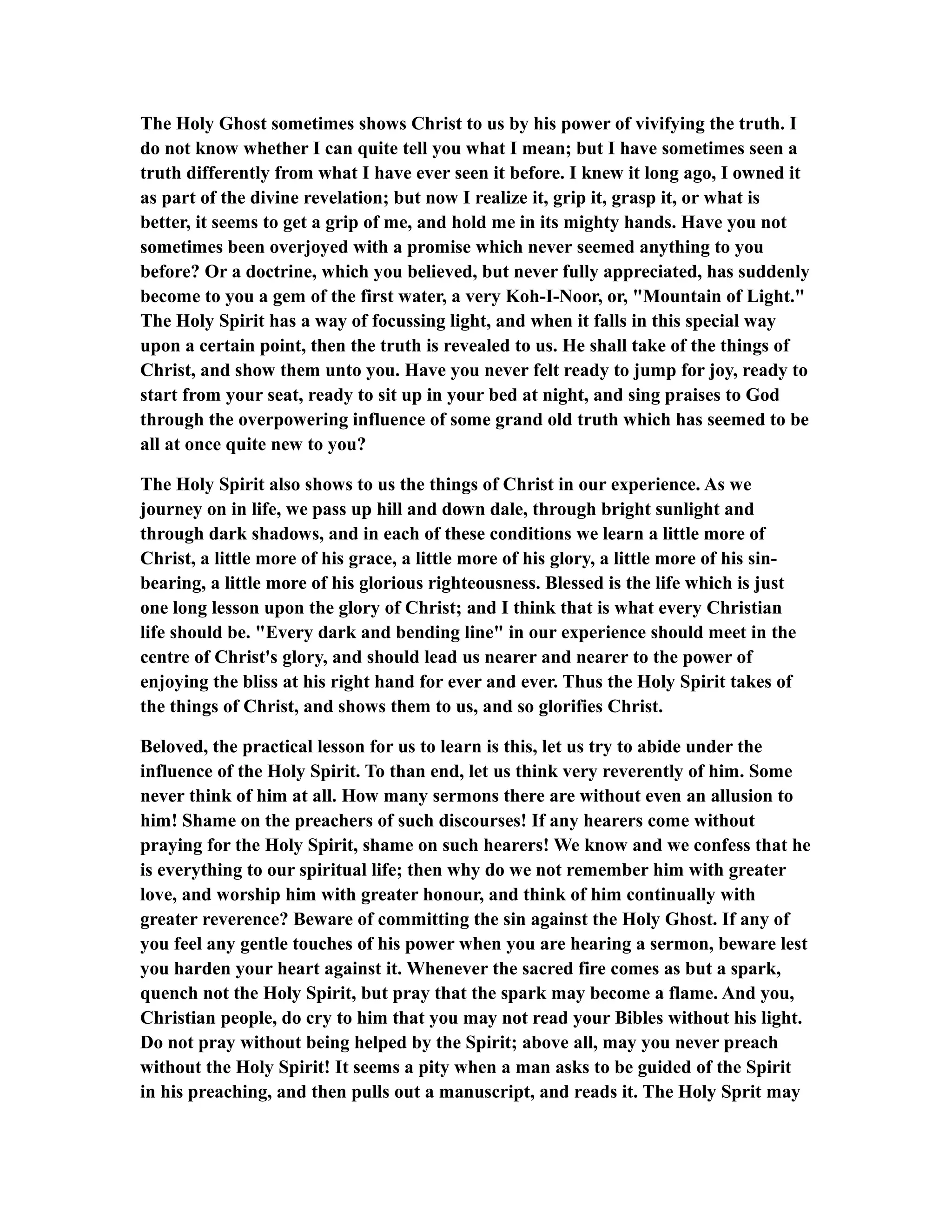 The holy spirit glorifies jesus | PDF