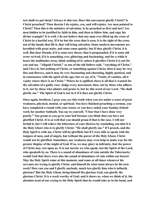 The holy spirit glorifies jesus | PDF