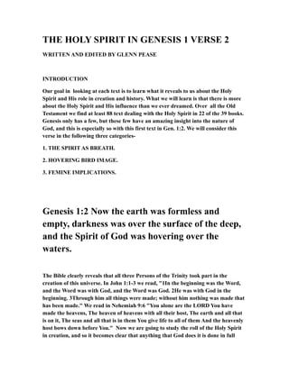 The holy spirit in genesis 1 verse 2 | PDF