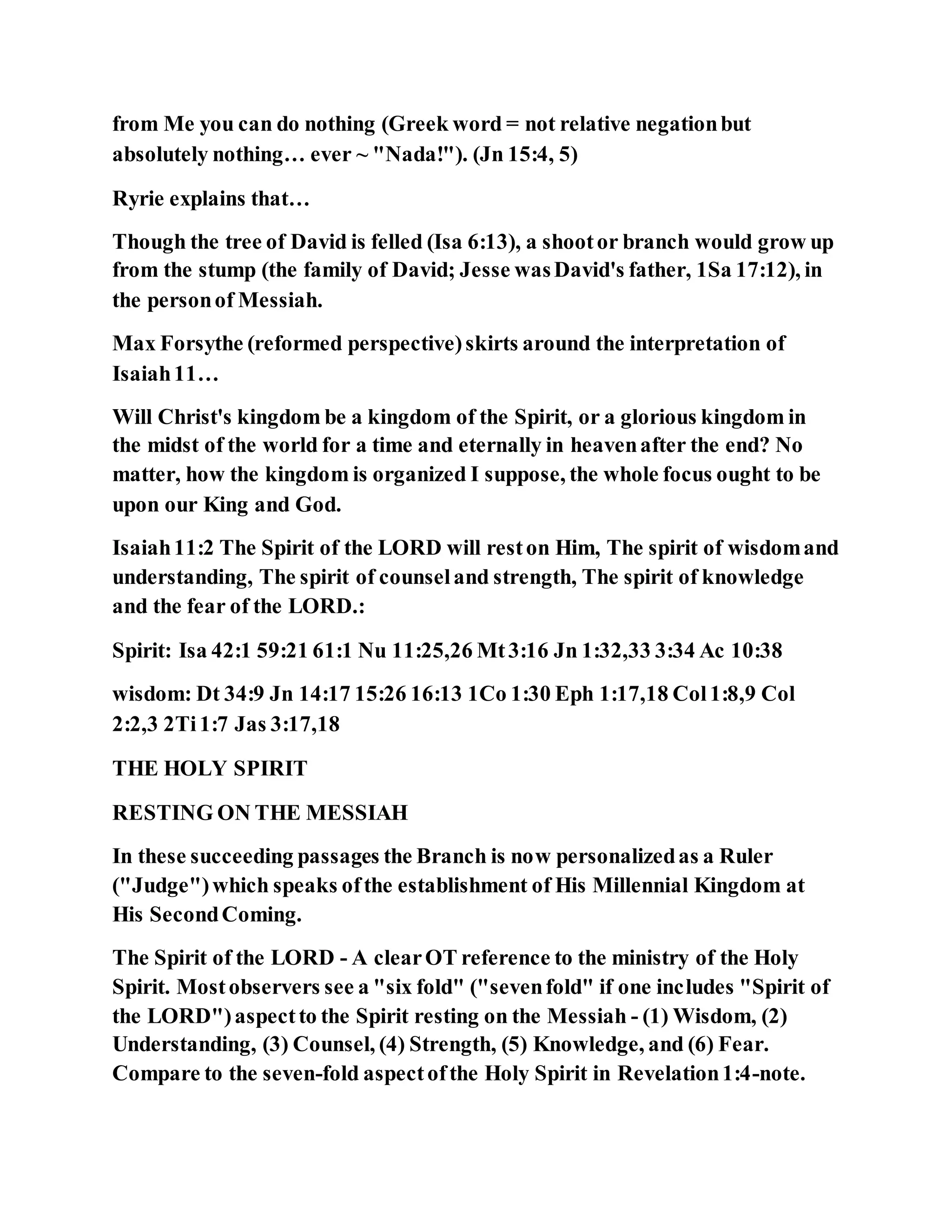 The holy spirit in isaiah 11 verse 2 | DOCX