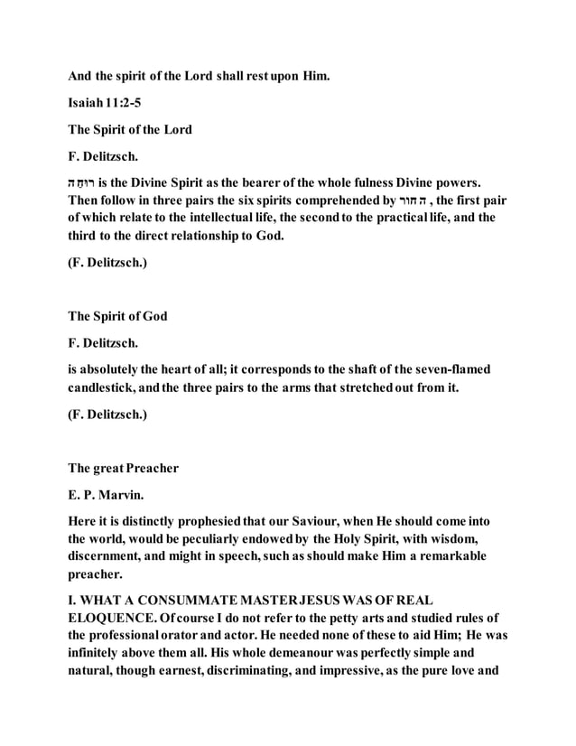 The holy spirit in isaiah 11 verse 2 | DOCX