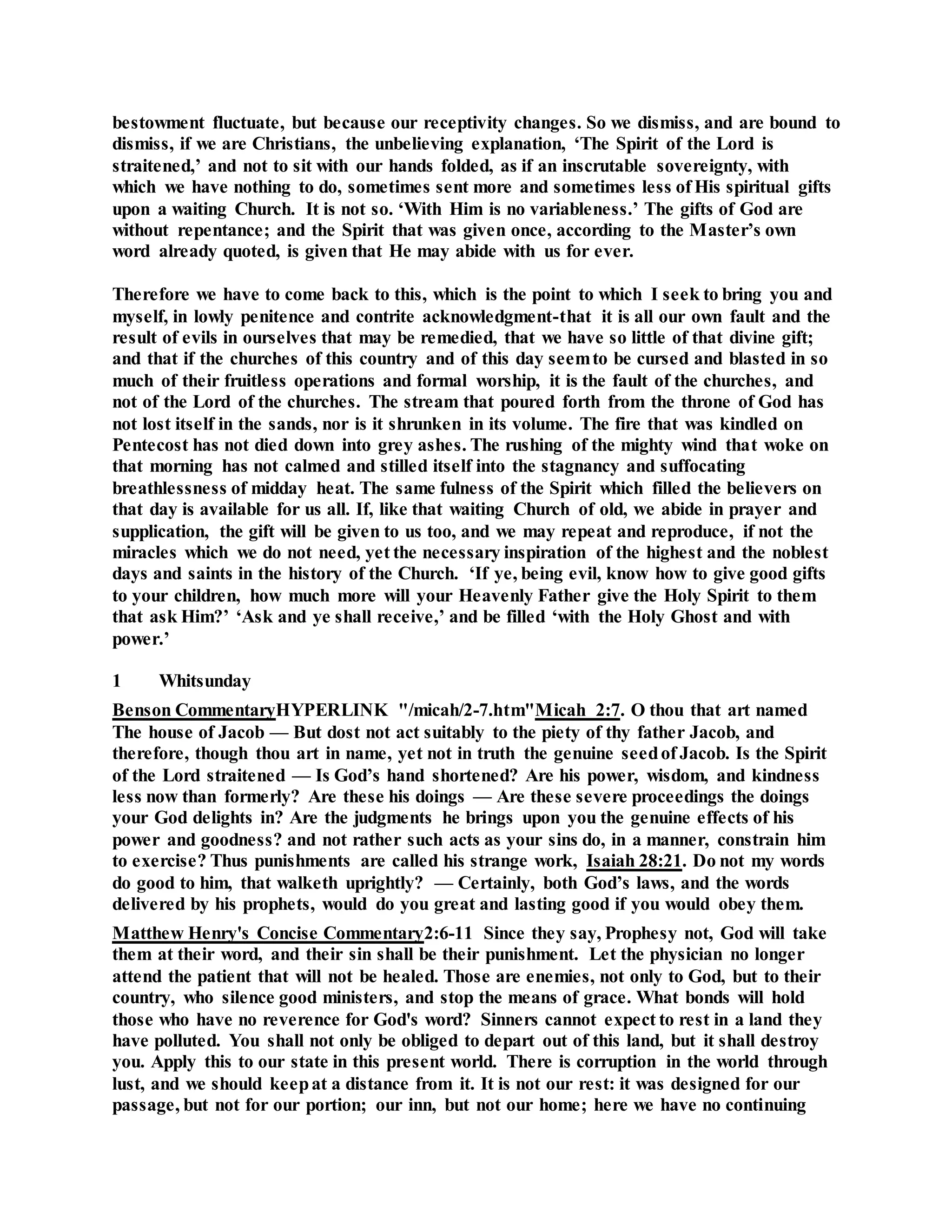 The holy spirit in micah | DOCX