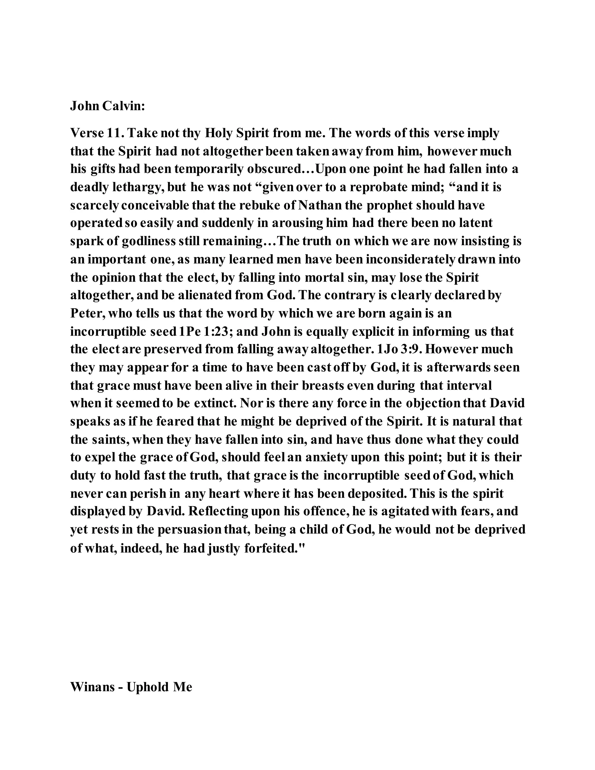 The holy spirit in psalm 51 11 | DOCX