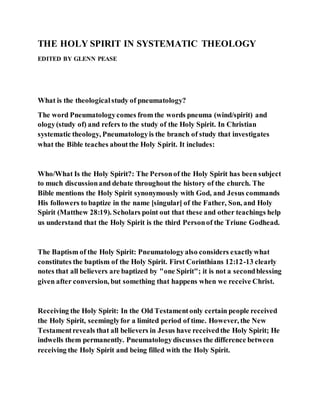 The holy spirit in systematic theology | DOCX
