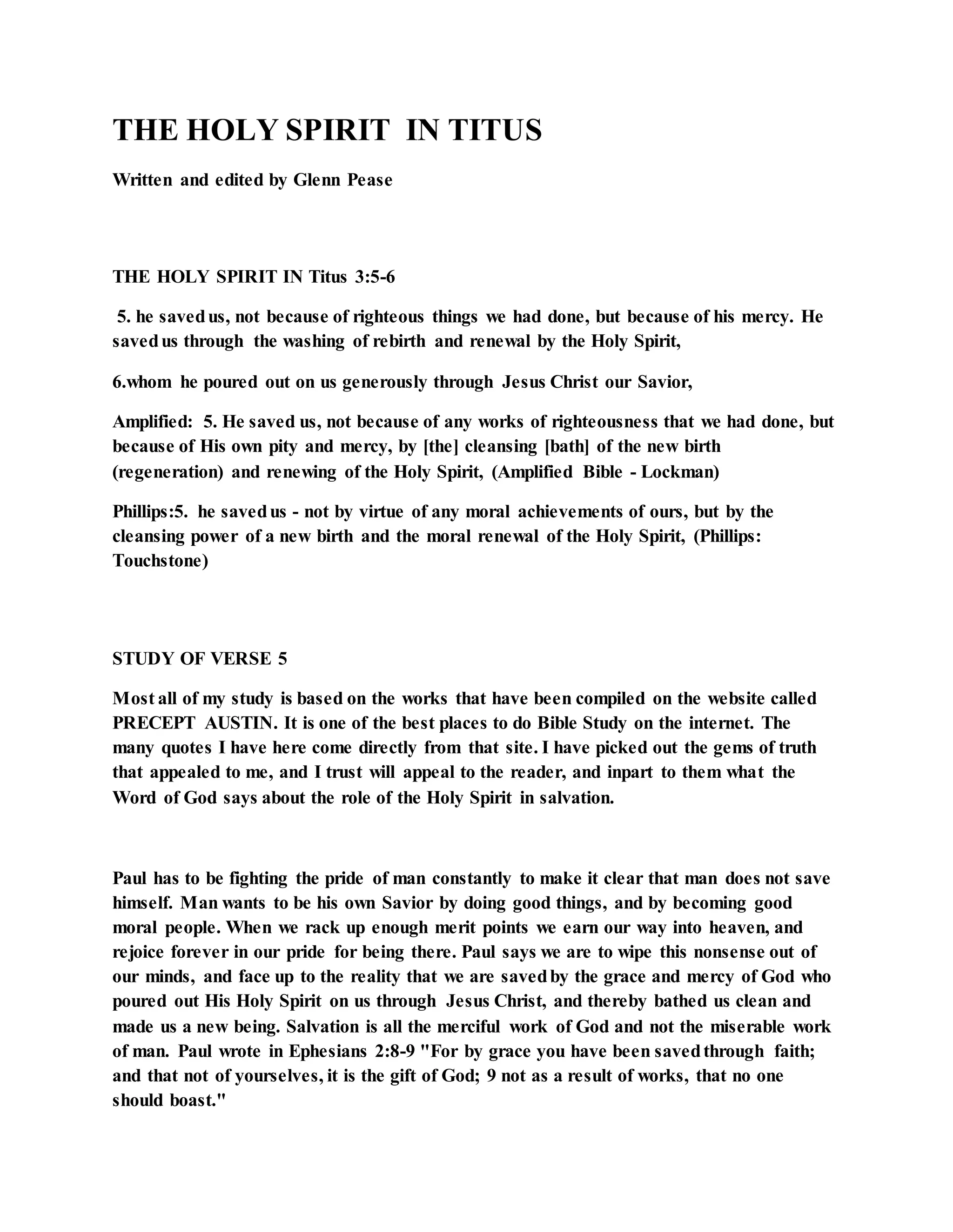 The holy spirit in titus | PDF