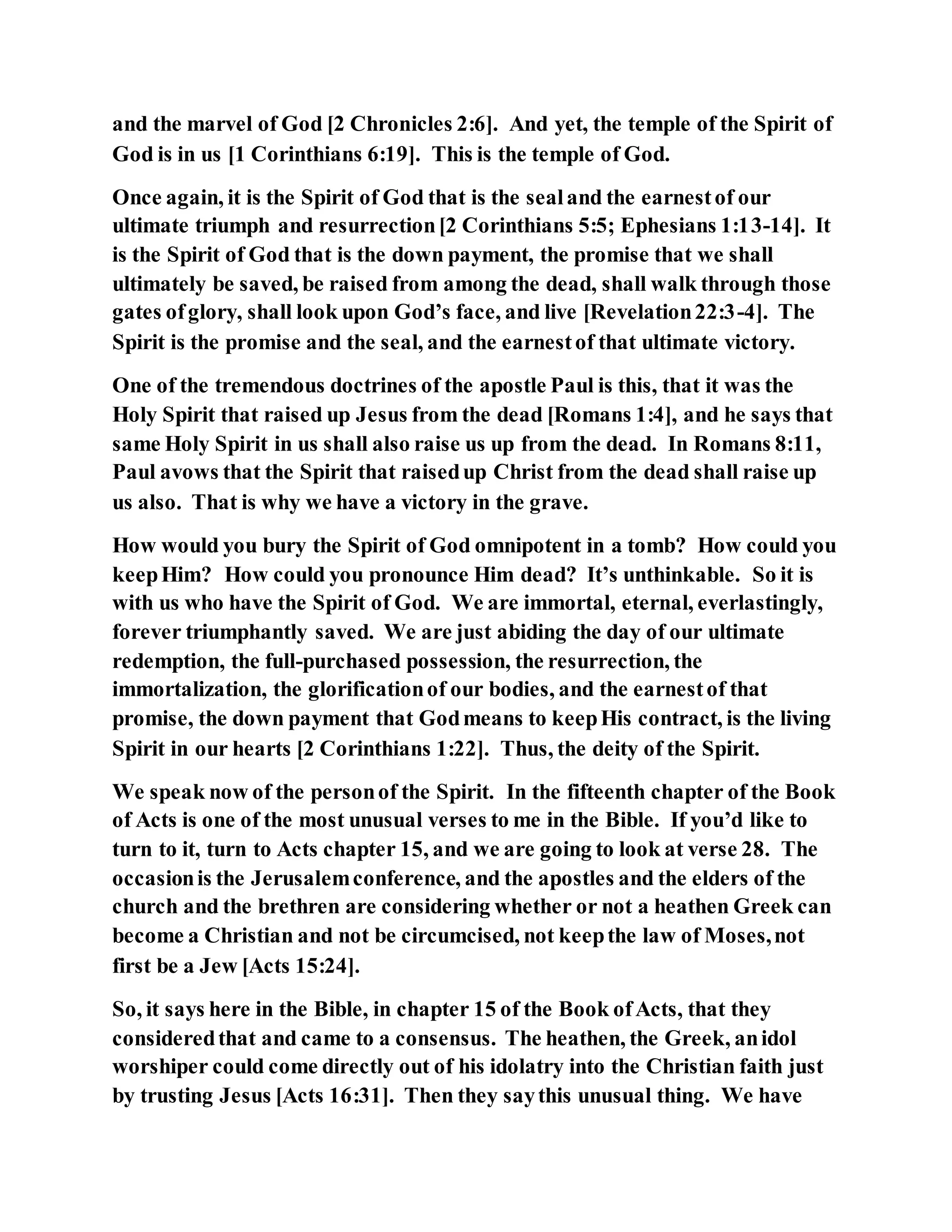 The holy spirit is god | DOCX