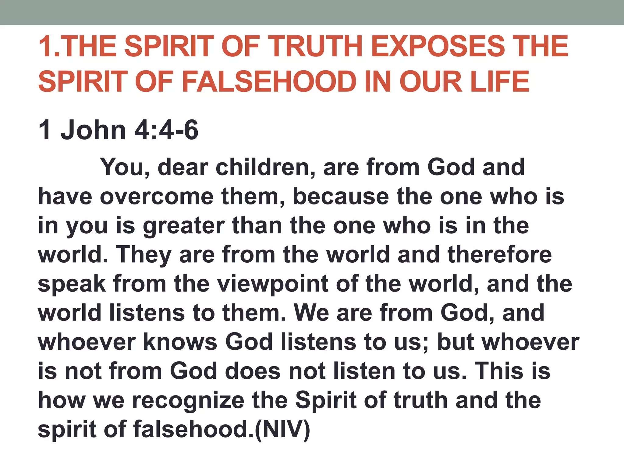The Holy Spirit is The Spirit of Truth | PPTX | Christianity | Religion ...