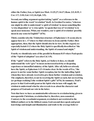 The holy spirit of wisdom and revelation | DOCX