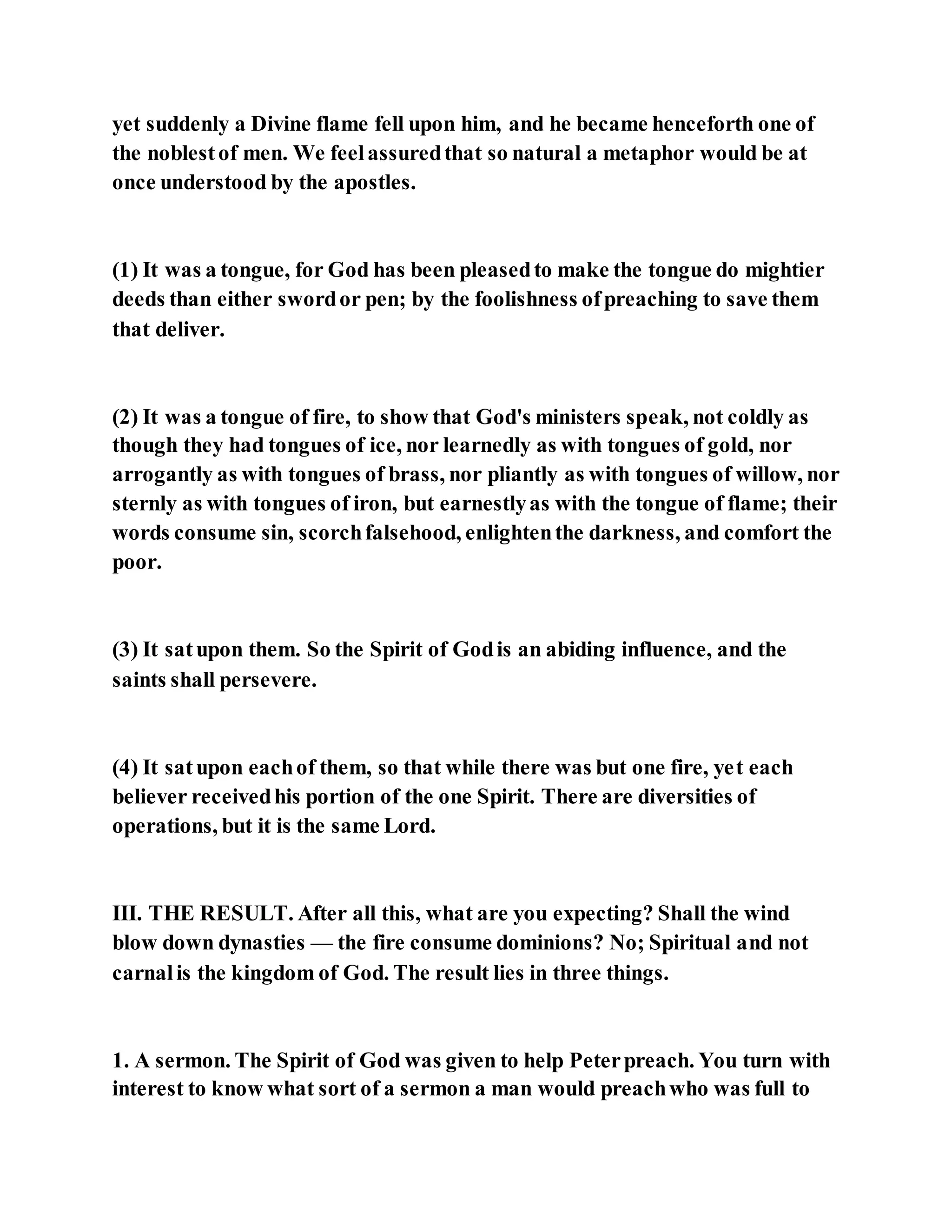 The holy spirit pentecost experience | DOCX