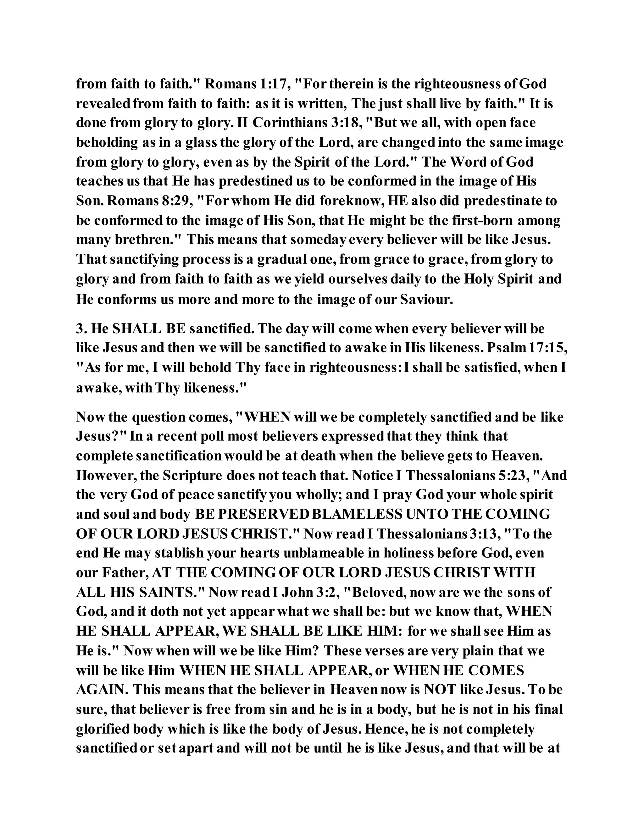 The holy spirit sanctifying the believer. | DOCX