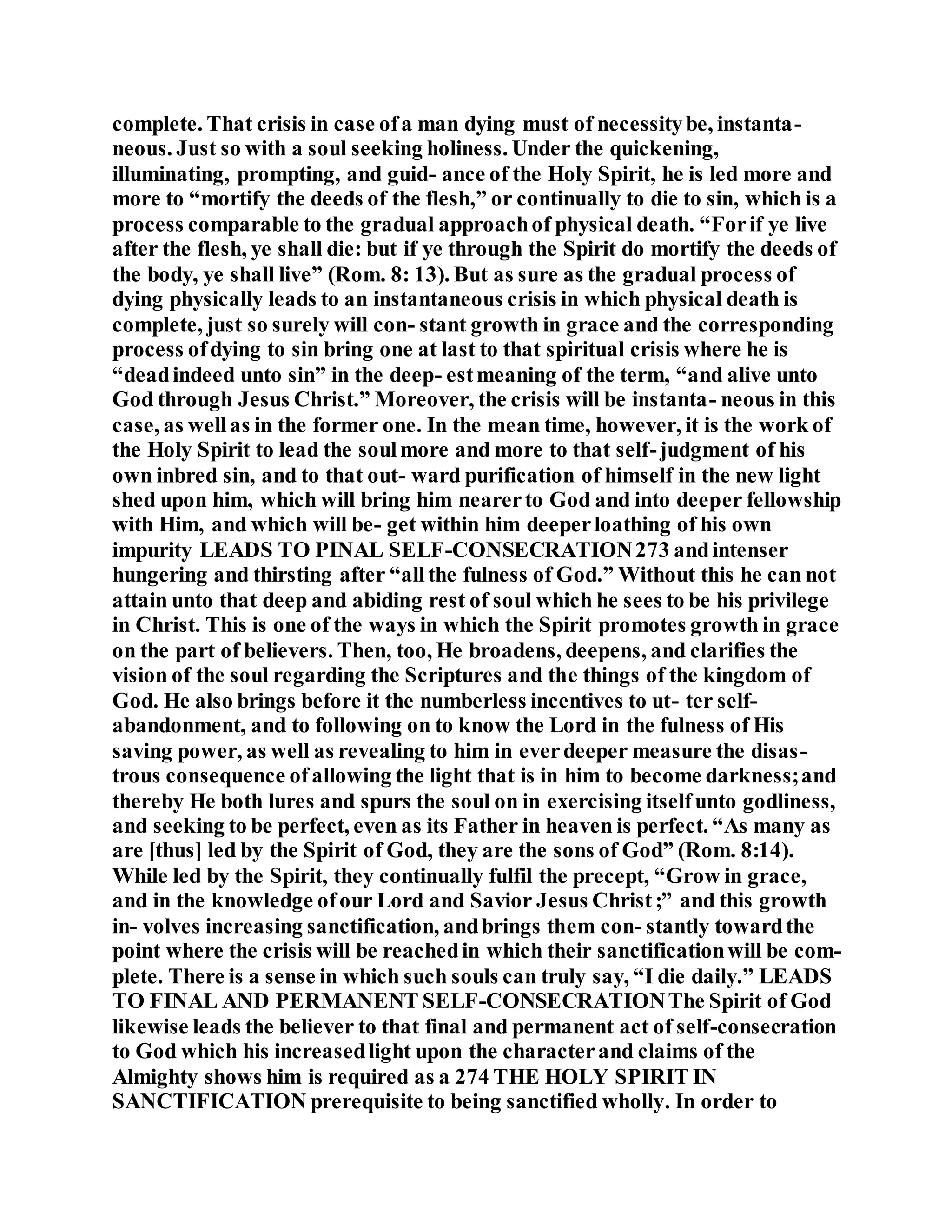 The holy spirit sanctifying the believer. | DOCX