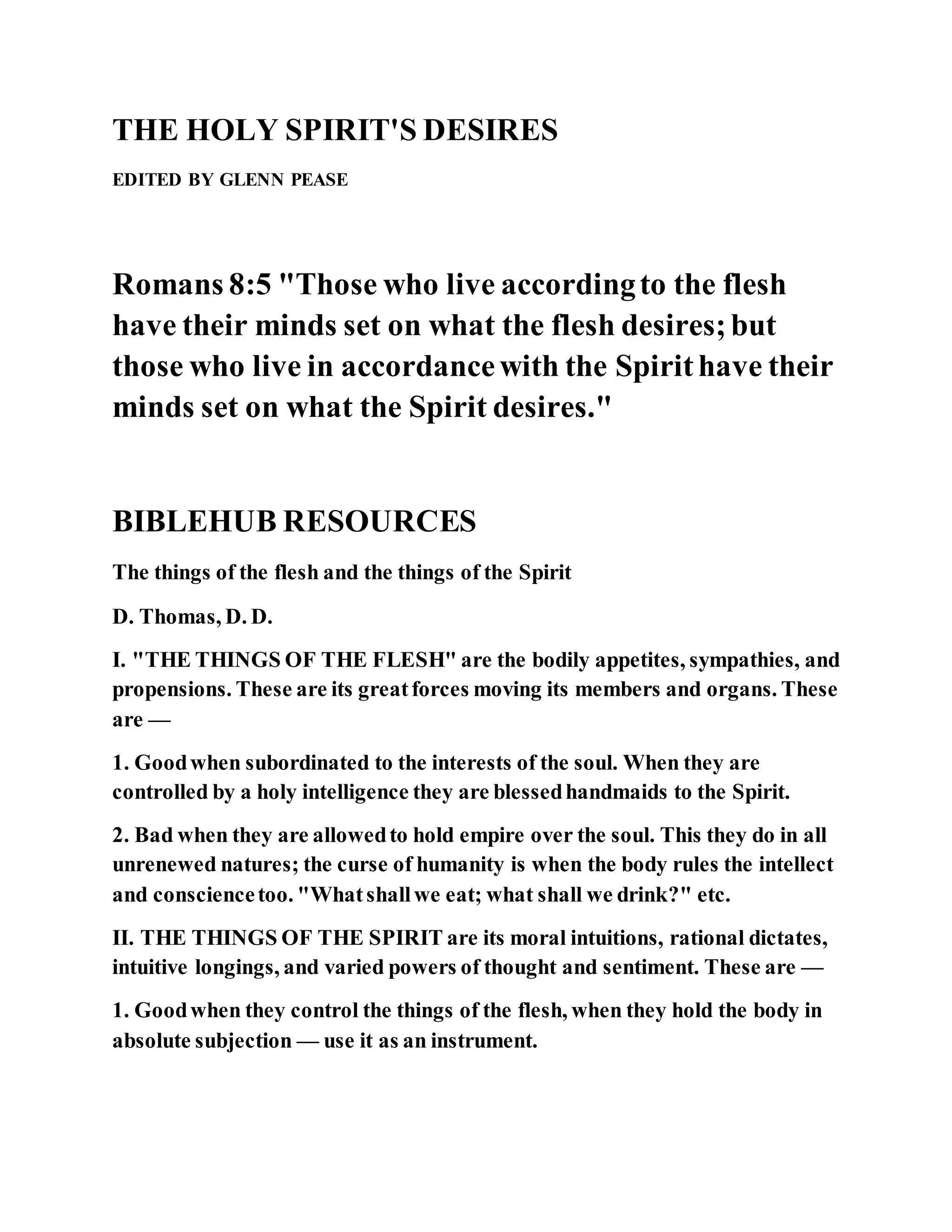 The holy spirit's desires | DOCX
