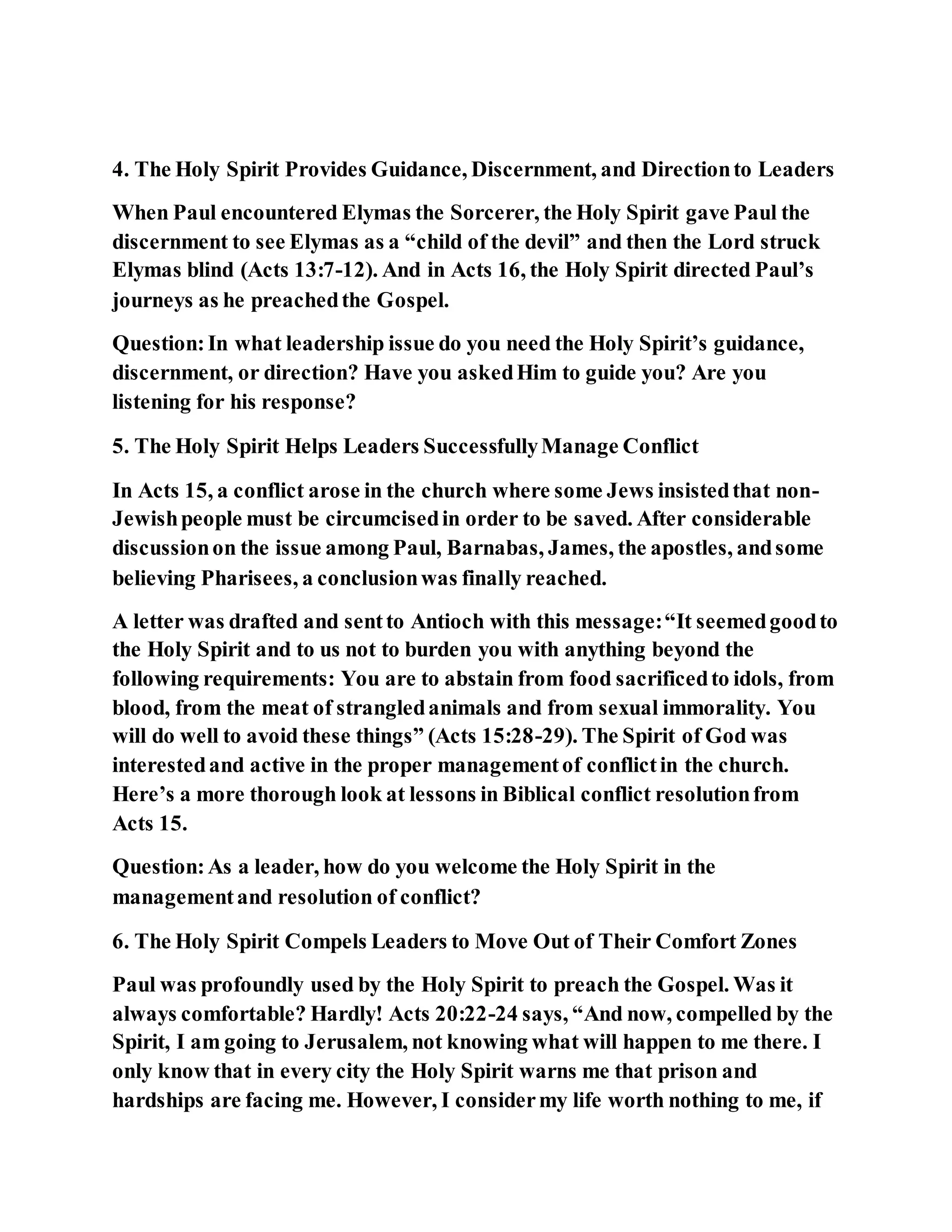 The holy spirit's leading | DOCX
