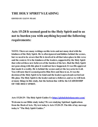 The holy spirit's leading | DOCX