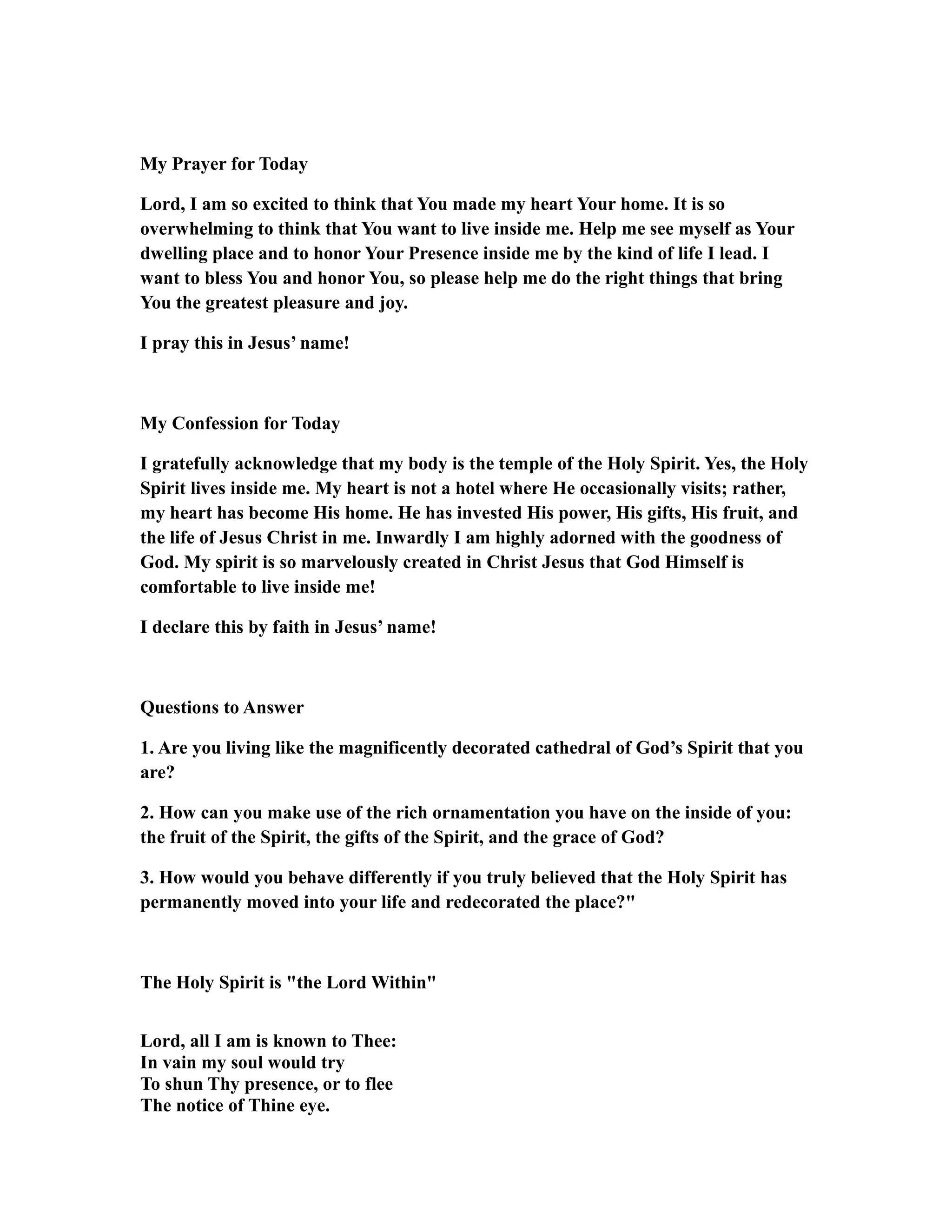 The holy spirit temple | PDF