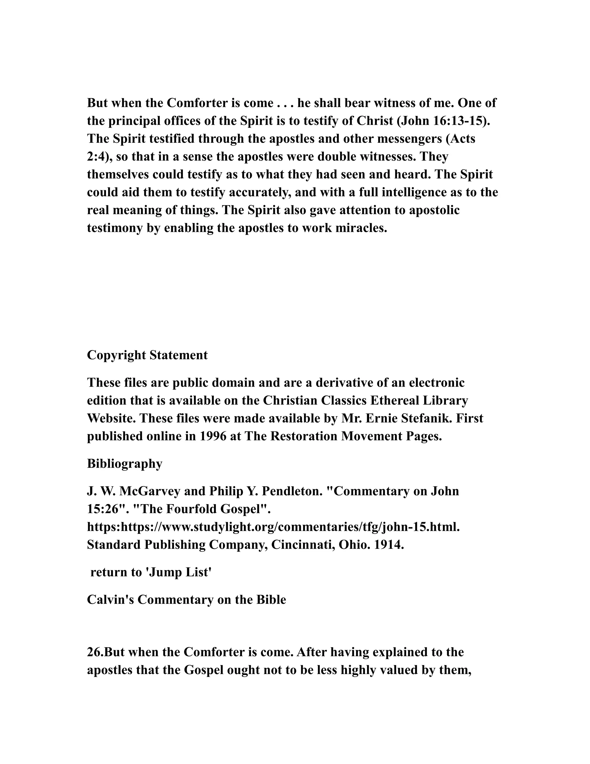 The holy spirit testifies about jesus | RTF
