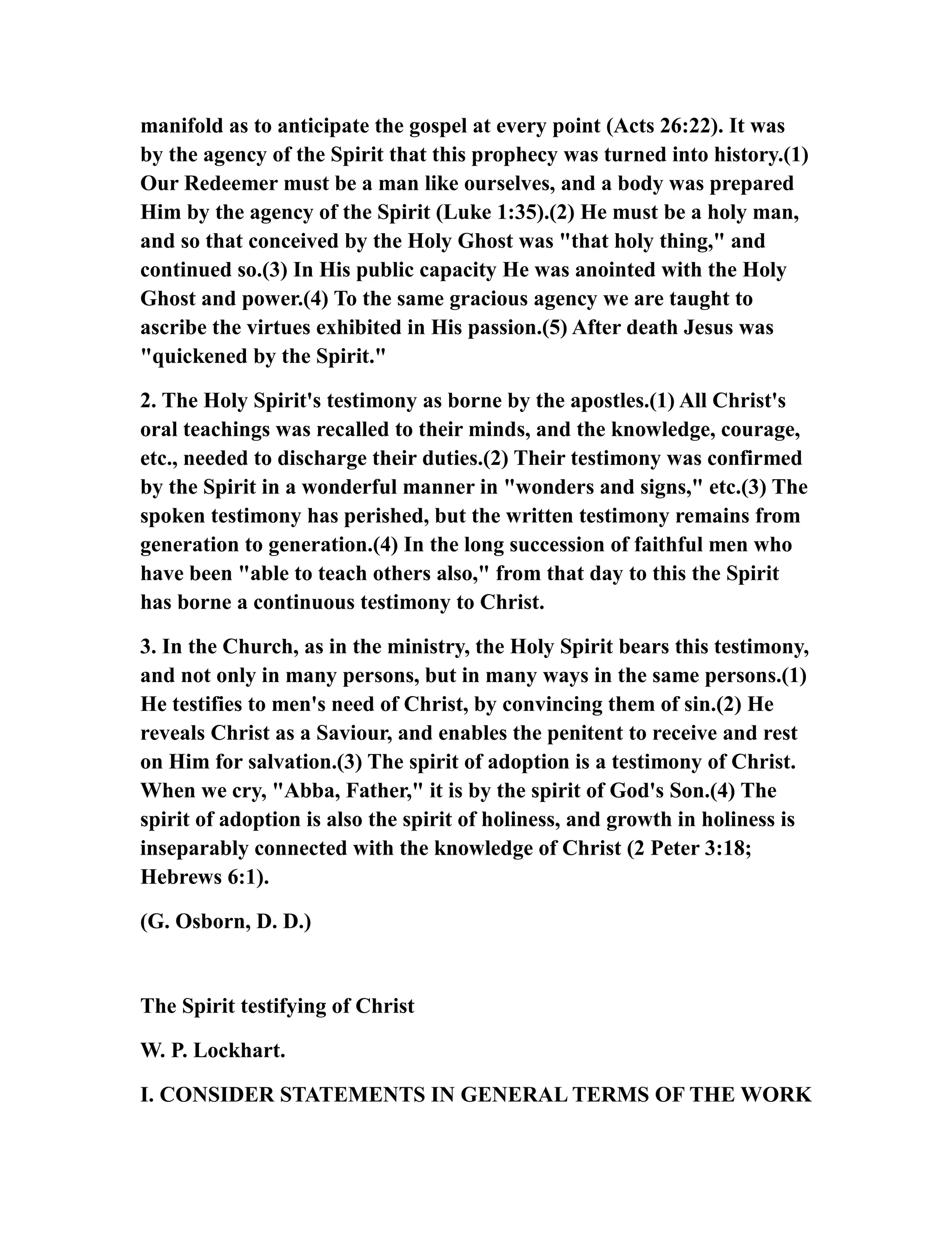The holy spirit testifies about jesus | RTF