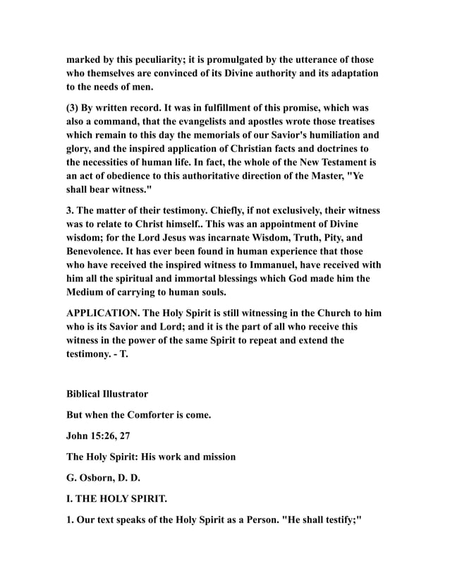 The holy spirit testifies about jesus | RTF | Spirituality | Religion ...